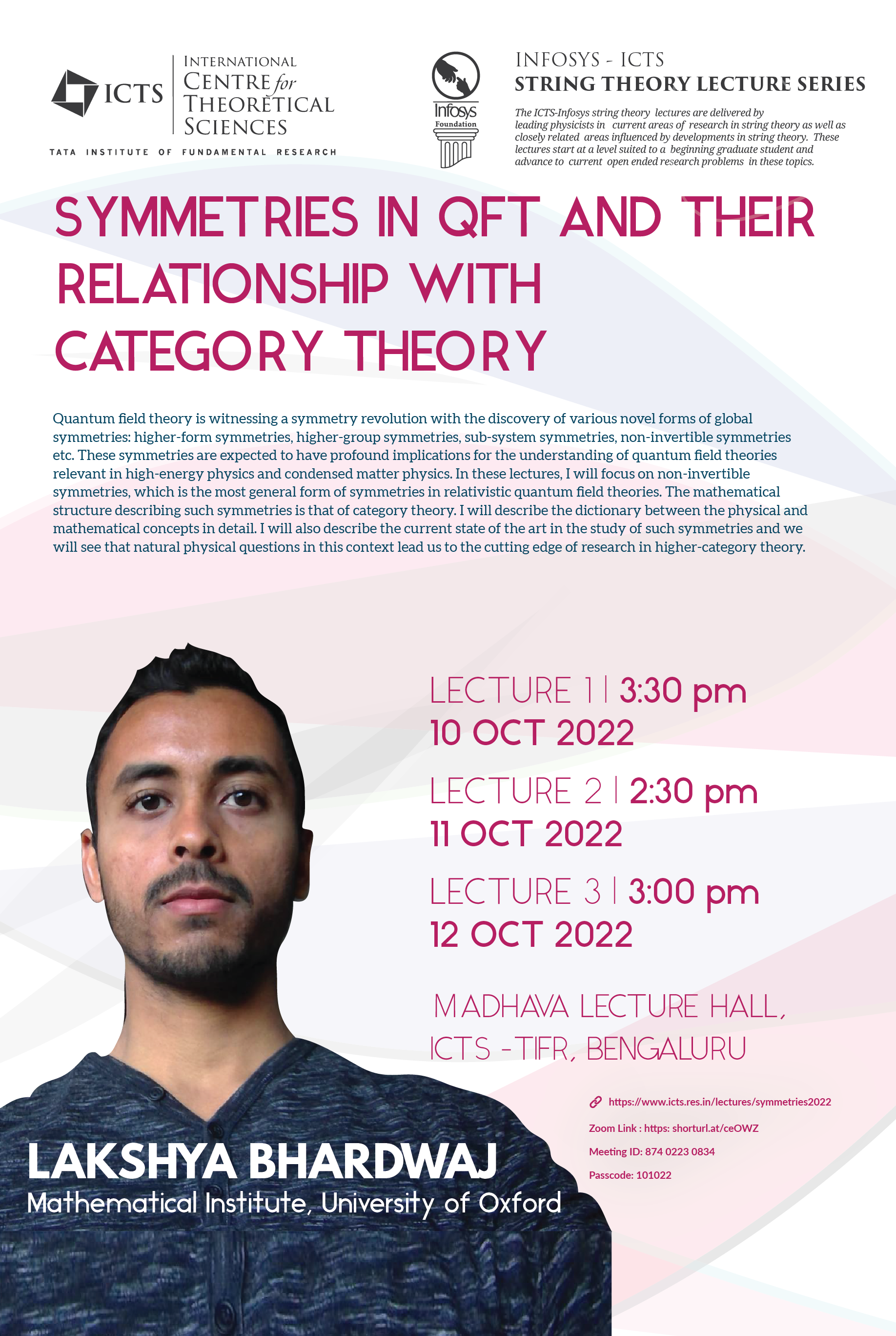 Symmetries in QFT and Their Relationship With Category Theory | ICTS